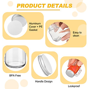 Mifoci 100 Pieces 1 oz Mini Mason Jar Drinking Glasses with Lids Mason Jar Cups Mason Jar Mugs with Handles Mason Jar Shot Glasses Set for Home Picnic Party