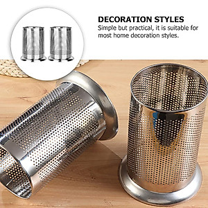 Cabilock 2pcs Kitchen Utensil Chopsticks Straw Holder Stainless Steel Silverware Holder Countertop Utensil Holder for Kitchen Home Office Pen Holder Organizer