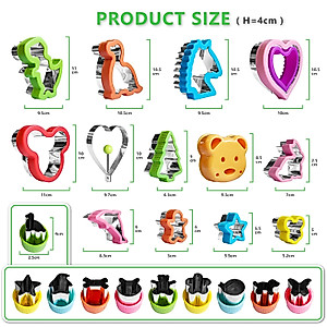 Sandwich Cutter and Sealer Set, Cookie Cutter set 53pcs, Mini Cookie Stamp Mold, Vegetable Fruit Cutter Molds, DIY and Food Decoration Tools