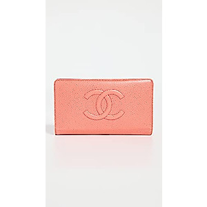 CHANEL Women's Pre-Loved Pink Caviar Long Wallet, Pink, One Size