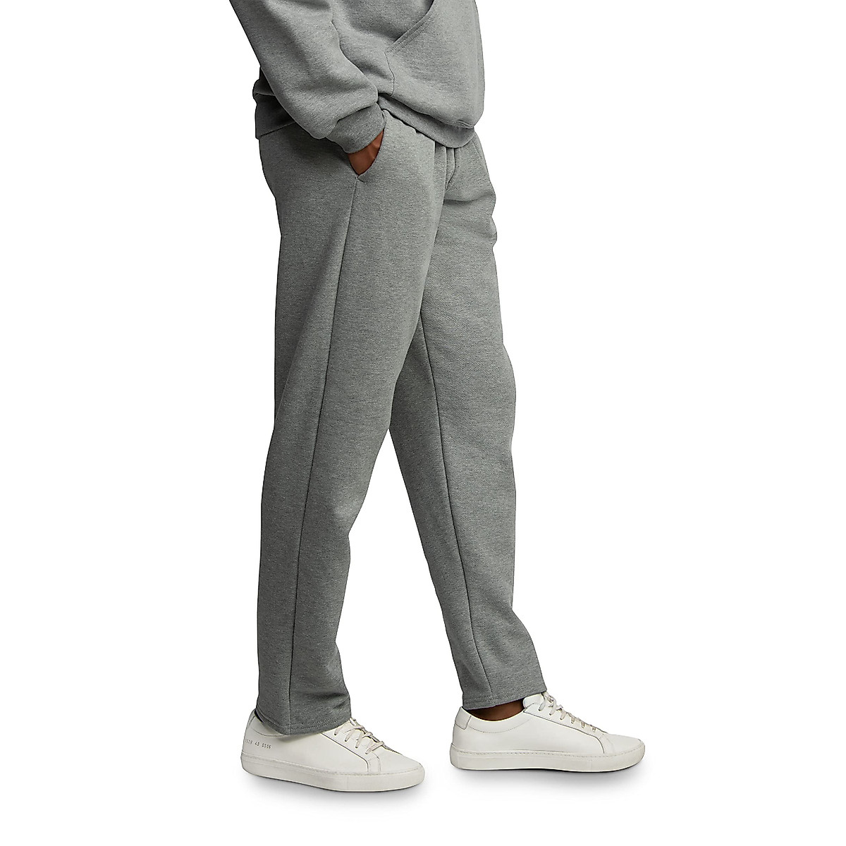 Fruit of the Loom Men's Eversoft Fleece Open Bottom Sweatpants with Pockets, Relaxed Fit, Moisture Wicking, Breathable, Grey Heather, X-Large