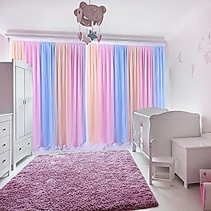 Pastel Rainbow Backdrop Tulle Unicorn Backdrop Curtain for Girl Birthday Party Wedding Bride Gender Reveal Baby Showers Photography 5ft x 7ft