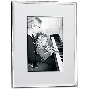 Lawrence Frames 284080 Silver Plated Matted 8x10 Picture Frame