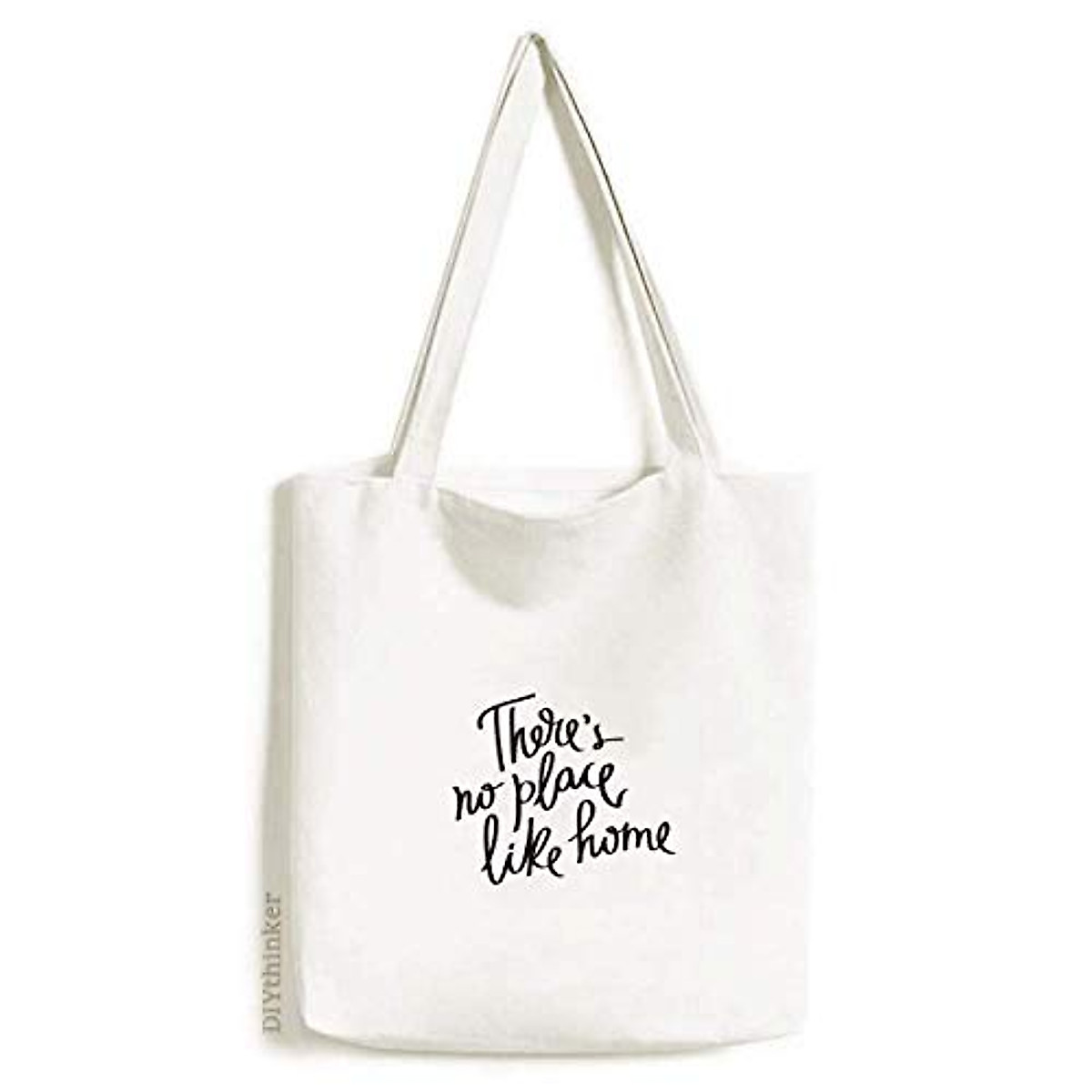There's No Place Like Home Quote Tote Canvas Bag Shopping Satchel Casual Handbag