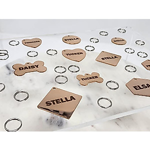 Dr. Fremont's Stainless Steel Custom Pet ID Personalized Engraved Identification Cat and Dog Tags with Custom Text, Many Shapes Including Bone, Heart, Circle (Gold Stainless Steel, Large Bone)