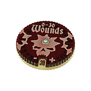 LITKO Wound Dials | Warhammer Age of Sigmar: Warcry | Health Tracker | Damage Counter | Translucent Red & Ivory (Numbered 0-30 (Single Dial))