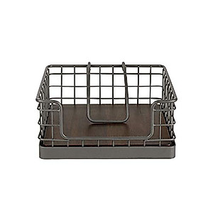 Spectrum Madison Weighted Napkin Holder (Industrial Gray) - Dispenser & Décor for Kitchen, Dining Room, Outdoor, & Bar Tabletop Storage