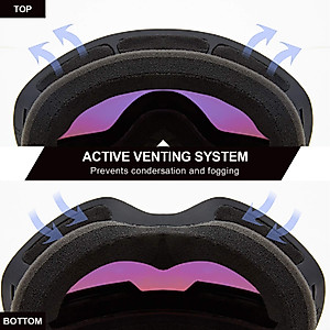 Ski Goggles for Kids Over Glasses Boys Girls Snow Sport Goggle For Teenagers Child Snowboarding Clear Uv Protection VLT 8%