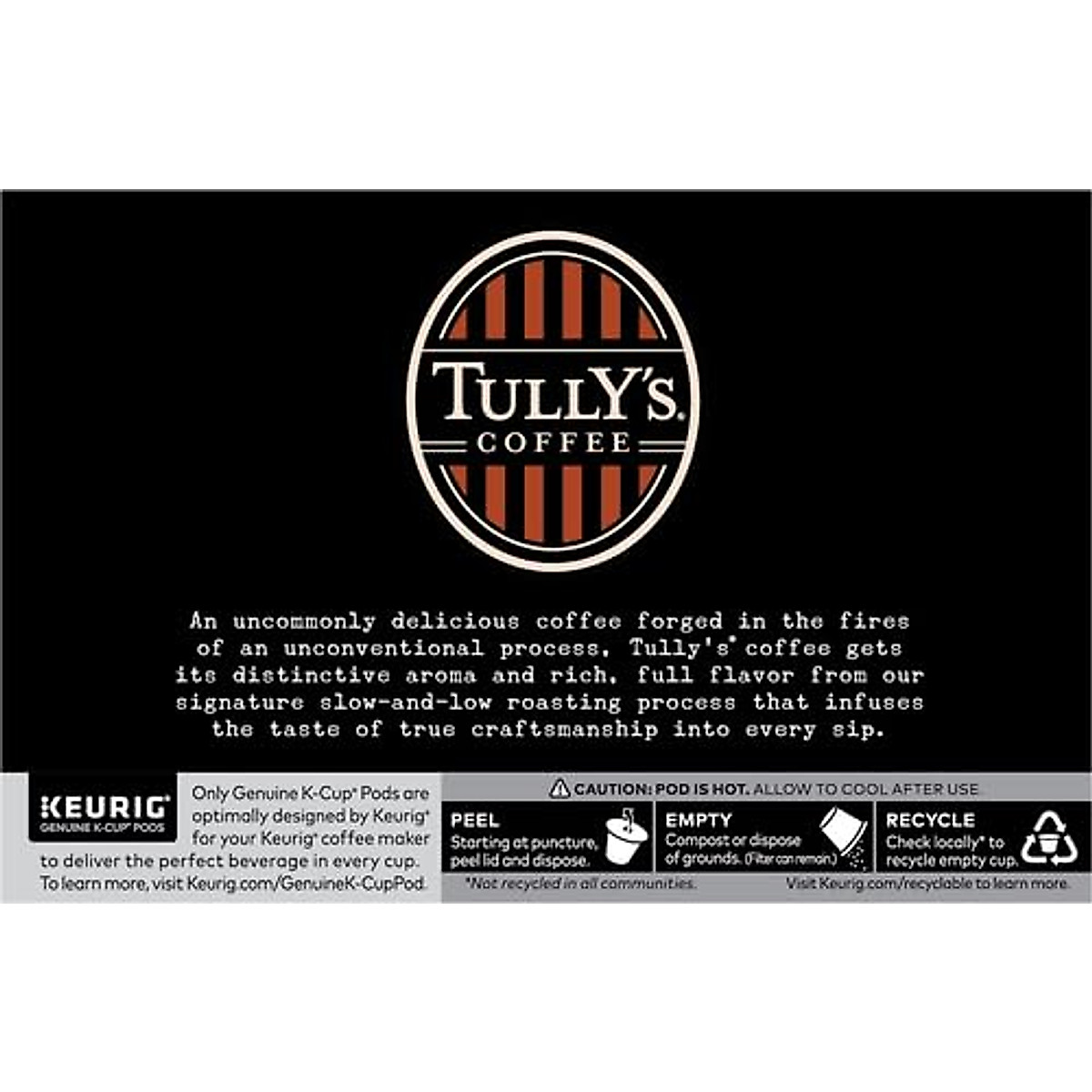 Tully's Coffee French Roast Keurig Single-Serve K-Cup Pods, Extra Bold Dark , 12 Count