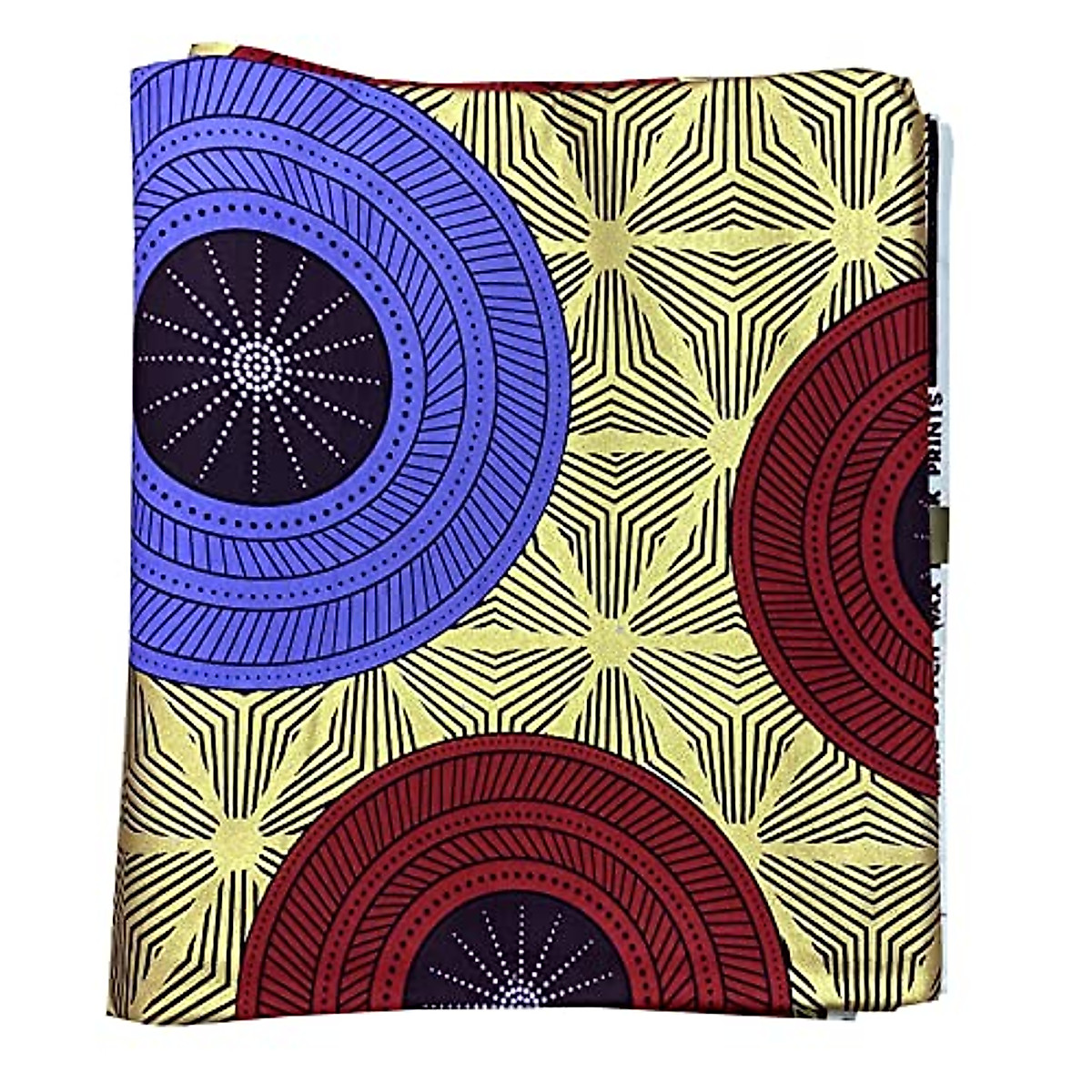 African Fabric by The Yard 6 Yards One Piece 100% Cotton African Print Fabric African Kente Soft Cloth (P027)