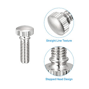 uxcell Knurled Thumb Screws, M6x16mm Brass Shoulder Bolts Grip Knobs Fasteners, Nickel Plated 4Pcs