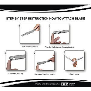 100 BLADES + Facón Professional Marble Straight Edge Barber Razor - Salon Quality Cut Throat Shavette