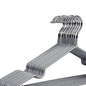 Fonowx Heavy Duty Hangers, Metal Clothes Hangers for Everyday Standard Use, Clothing Hangers (6-Color, 10 Pack), Grey, 40x20cm