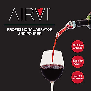 AirVi Wine Aerator and Professional Pourer, Premium Wine Decanter Spout and Red Wine Enhancer, Ideal Gifts for Wine Accessories, Enhances Taste and Texture, Fits Standard Wine Bottles