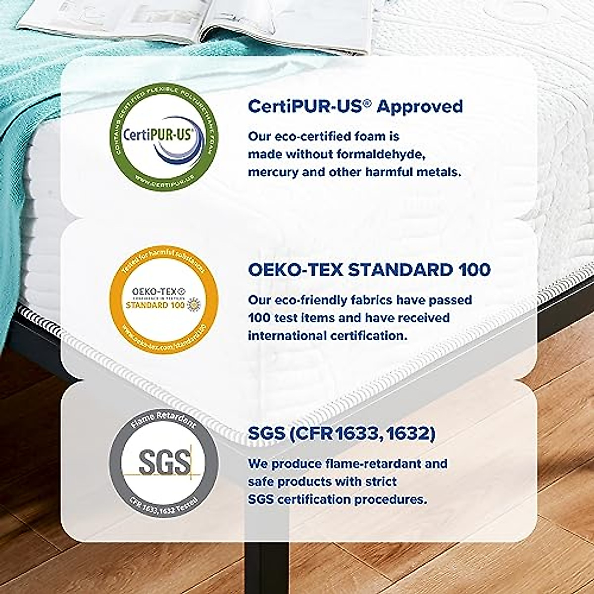 Olee Sleep 10 inch Omega Hybrid Gel Infused Memory Foam and Pocket Spring Mattress (Full)