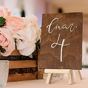 WOWOSS 12 Pack 5" Mini Wood Display Easel, Natural Wooden Tripod Holder Stand for Displaying Small Canvases, Business Cards, Photos