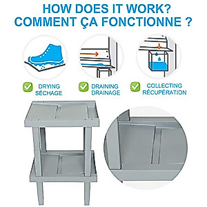 RAKABOT Water and Sand Collecting and Draining Shoe and Boot Rack, Unique Locker Shelf Solution and Locker Organizer