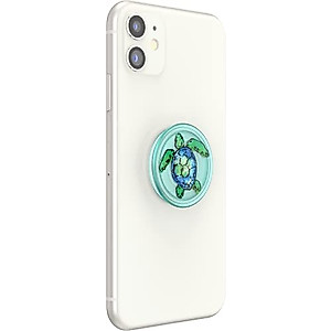 PopSockets Plant-Based Phone Grip with Expanding Kickstand, Eco-Friendly PopSockets for Phone - Translucent Tortuga