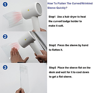 WTQ 100 PCS Waterproof ID Badge Holders (Large Size, Fit 3.5"x5" Inserts), Clear Plastic, Premium Quality, Heavy-Duty, Vertical Hanging Card Holder with Zipper, Durable Vinyl Nametag Holders