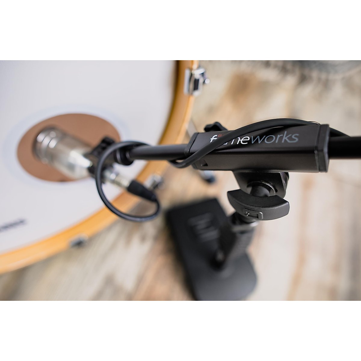 Gator Frameworks Short Weighted Base Microphone Stand with Soft Grip Twist Clutch, Boom arm, and both 3/8" and 5/8" Mounts; Base Dimensions - 4.5" X 8" (GFW-MIC-0821)