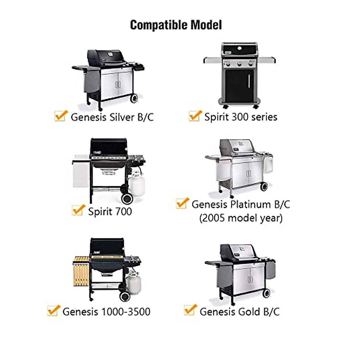 Lineslife 17.3" Cooking Grill Grate for Weber Genesis, Stainless Steel Gas Grill Grid Replacement for Outdoor, Camping, BBQ, 2PC