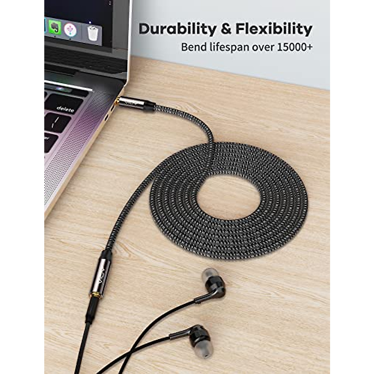 VIOY Headphone Extension Cable 20FT,[Copper Shell, Hi-Fi Sound] 3.5mm Male to Female Stereo Audio Cable Nylon Braided Aux Cord for Smartphones, Tablets, Media Player