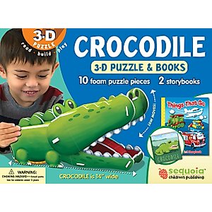 Crocodile 3-D Puzzle & 2-Book Set