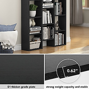 Tribesigns Modern Bookcase, 5-Shelf Storage Organizer Bookshelf with 14-Cube Display Book Shelf for Home Office, Living Room and Bedroom (Black)