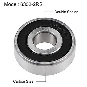 6302-2RS Replacement Ball Bearing Fully Suitable for DW708, DW716, DW717, DW718, DWS780 Miter Saw N127530,605040-32 and 330003-48(2 Pcs)
