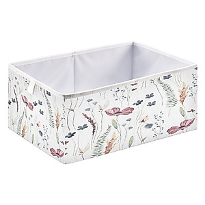Kigai Wildflower Cube Storage Bins - 11x11x11 In Large Foldable Storage Basket Fabric Storage Baskes Organizer for Toys, Books, Shelves, Closet, Home Decor