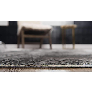 Unique Loom Sofia Collection Area Rug - Albert (6' 1" x 9' Rectangle, Dark Gray/ Gray)