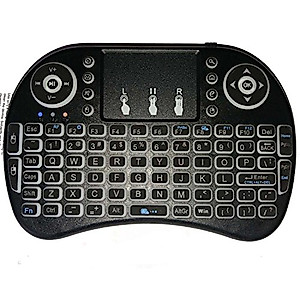 (Upgraded)Rii 2.4GHz Mini Wireless Keyboard with Touchpad,QWERTY,LED Backlit,Portable Keyboard for laptop/PC/Tablets/Windows/Mac/TV/Xbox/PS3/Raspberry Pi .(i8+ Black)
