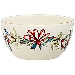 Lenox Winter Greetings 5" Bowl,Red & Green