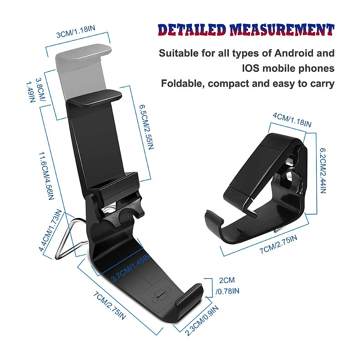 XBERSTAR Smart Phones Mount Bracket Hand Grip Stand Collapsible Foldable Clip Holder for Xbox ONE S Slim Ones Gamepad Controller