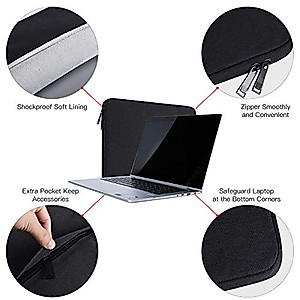 15.6 Inch Laptop Sleeve Chromebook Case for HP Envy x360/Pavilion 15.6, Acer Aspire 5/Nitro, ASUS Vivobook 15, Dell Inspiron 15 3000 5000, Lenovo Ideapad Thinkpad, Black