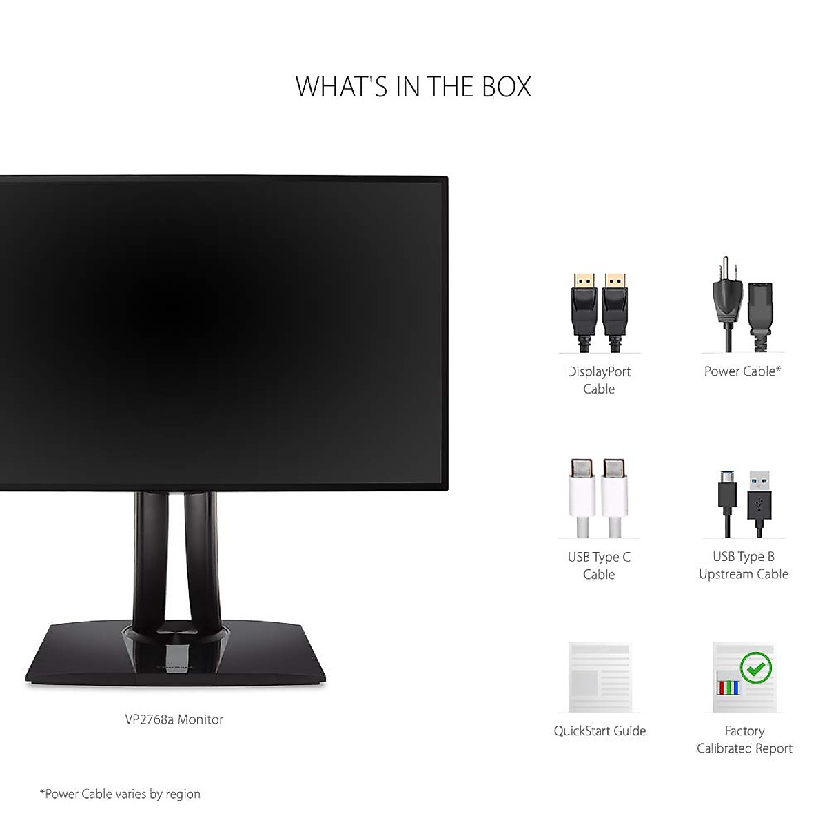 ViewSonic VP2768a 27-Inch IPS 1440p Monitor with Advanced Ergonomics, 100% sRGB Rec 709, 14-bit 3D LUT, Eye Care, 90W USB C, RJ45, HDMI, Daisy Chain for Home and Office