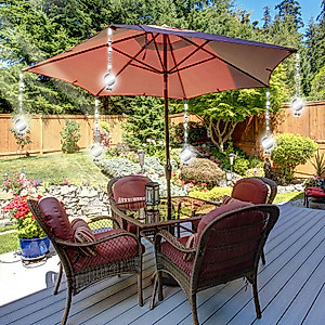 10 Pack Bird Scare Discs Set Silver Spiral Rods with Bells Keep Birds Away from Garden, Fruit Trees, Window, Patio, House