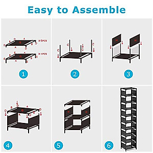 esonstyle 10 Tiers Shoe Rack, Space Saving Shoe Shelf Organizer, Tall Narrow Shoe Rack for Door Entryway, Closet