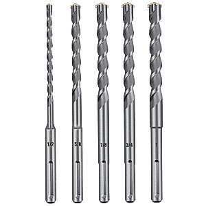 Owl Tools SDS Max Masonry Drill Bit Set (Carbide Tipped - 5 Piece Set) 13" Length in The Following Sizes: 1/2", 5/8", 3/4", 7/8", and 1"