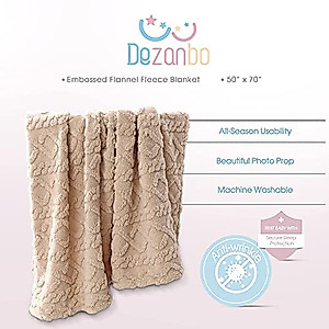 Sherpa Fleece Throw Blanket-3D Stylish Design, Super Soft,Fluffy,Warm,Cozy,Plush,Fuzzy for Couch Sofa Living Room Bed-All Season Accessories ,50" x 70" Beige