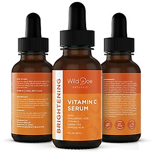Vitamin C Serum for Face with Hyaluronic Acid - Firming Anti Aging Serum, Pore Minimizer, Acne Scars and Dark Spot Remover for Face - Vitamin C facial serum + Ferulic Acid, Vitamin E, Green Tea -4 oz