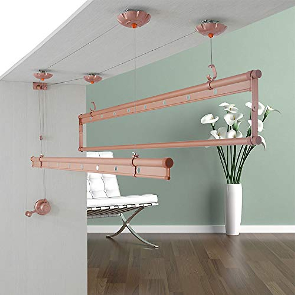 Drying Rack Clothes Airer Ceiling Pulley Maid Traditional Mounted ...