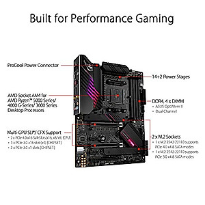 ASUS ROG Strix AMD AM4 ATX Motherboard - WiFi 6, 2.5Gb LAN, 16 Power Stages, Bundled Hyper M.2 Gen 4 Card, Addressable RGB