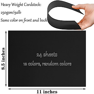 Gondiane 24 sheets Multi Colors Cardstock Paper 8.5 x 11 Inches for DIY Cards, Invitations, Scrapbooking and Other Crafts(250gsm/92lb)