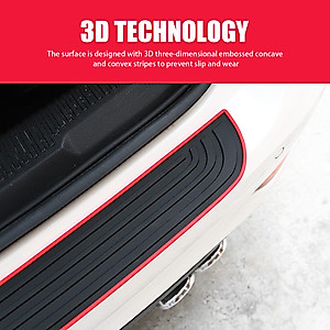 Jawmoy 1 PC Car Rear Bumper Protector Guard, Trunk Rubber Protection Strip, Car Rear Bumper Protector Cover, Universal Scratch-Resistant Trunk Guards Trim, for Most Cars (American Flag Black #3201)