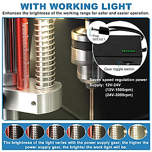 MXBAOHENG Mini Desktop Drill Press 7-speed Micro Drill Press with Work Light for Wood, Crafts and Jewelry Making, Small Table Drilling Machine 795 Motor B10 Chuck, with Belt and Motor Protective Cover