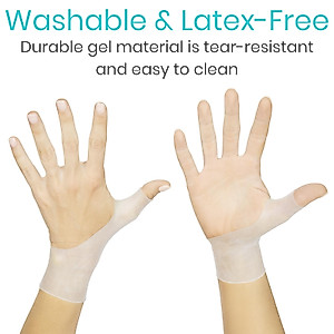 Vive Gel Thumb Wrist Support (Pair) - Waterproof Wrist Brace - Hand Brace Cool Wrap For Arthritis Dequervains Tenosynovitis, Sprained Joint Pain, Left Right Hand Stabilizer For Tendonitis Strain