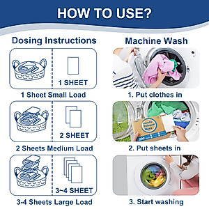 Laundry Detergent Sheets, 200 Sheets Fresh Linen Scent Laundry Sheets - Eco-Friendly Hypoallergenic Liquidless Washing Supplies for Dorm Travel Camping, 200 Loads