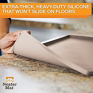 Neater Pet Brands Neater Mat - Waterproof Silicone Pet Bowls Mat - Protect Floors from Food & Water (19" x 12", Cappuccino)