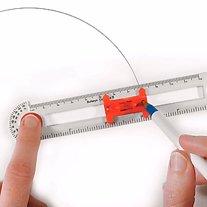 Learning Resources SAFE-T Bullseye Compass, Ruler, Protractor, Early Geometry, Math Class Accessories, Ages 8+, Multicolor, Model:45701